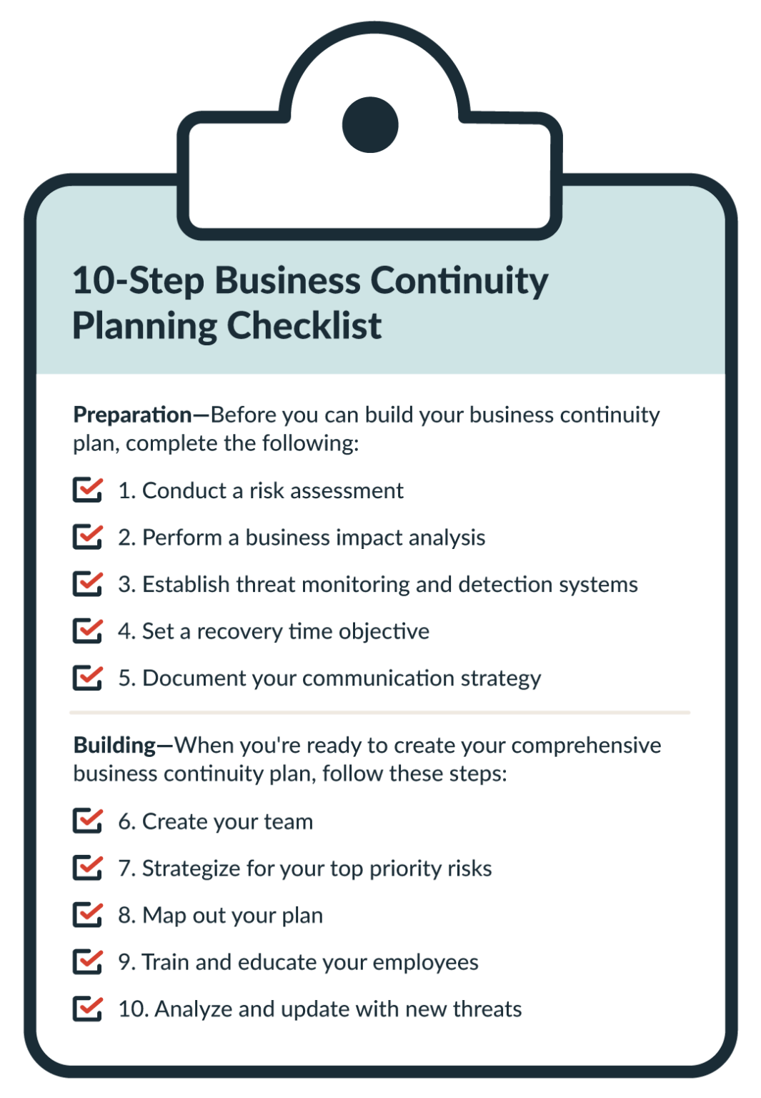 10-Step Business Continuity Plan Checklist [+Template]